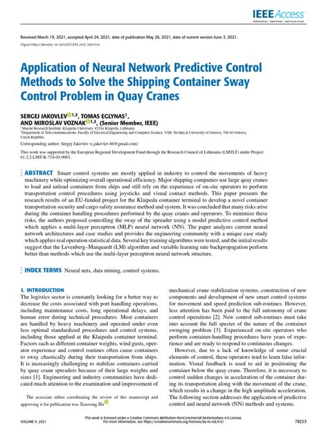 Applicationofneuralnetworkpredictivecontrolmethodstosolvetheshippingcontainersway