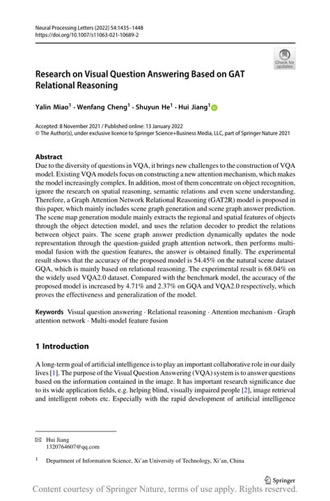 Research On Visual Question Answering Based On Gat Relational Reasoning