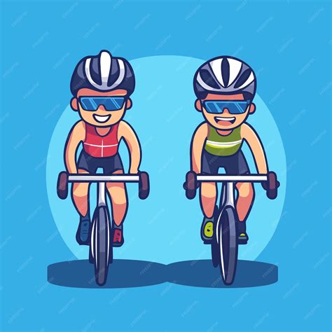 Cute Triathlete Competing In Triathlon Vector Premium Ai Generated Vector