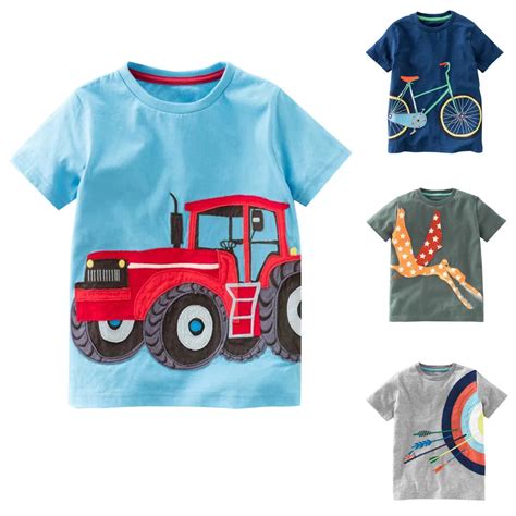 Летняя футболка для маленьких мальчиков хлопковые топы с рисунком машины футболки для мальчиков