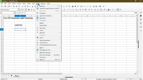 How To Turn Off Spell Check In Libreoffice Calc Youtube