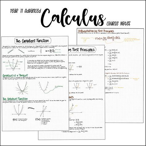 11 Math Adv Hsc Calculus Notes Etsy
