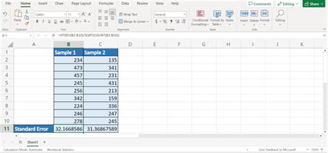 How To Calculate Standard Error In Excel Sheetaki