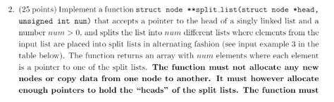Solved 2 25 Points Implement A Function Struct Node