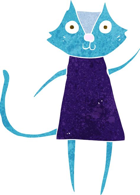 Cute Cartoon Black Cat Waving 45002227 Png