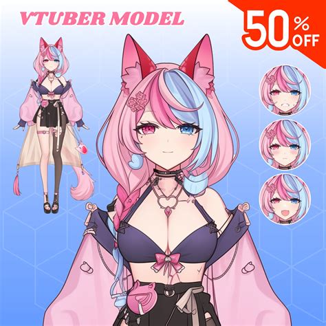 Custom Anime Vtuber Model Anime Character Streamer Vtuber Model