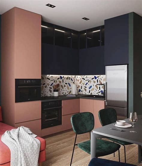 Цветовые сочетания Красочные кухни Цвет кухонных шкафов Розовые кухни