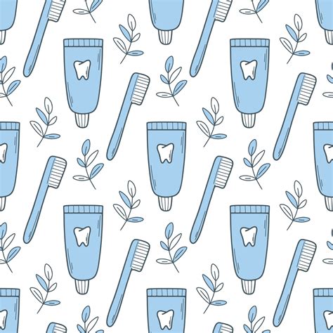 Toothbrush And Toothpaste Seamless Pattern 28177588 Vector Art At Vecteezy