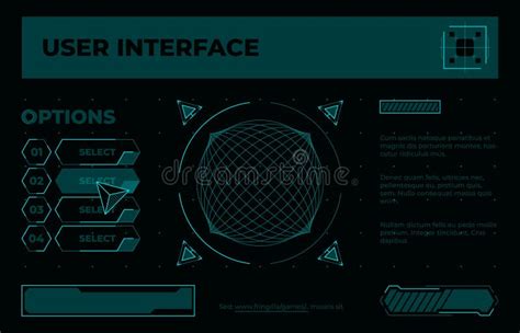 Futuristic Menu Screen Game Ui Start Screen With Neon Futuristic Buttons Frames Arrows Game