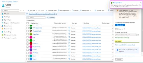 How To Create Bulk Users With Email In Azures User Csv Stack Overflow