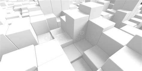 White Cubes Structure Abstract Futuristic Background Stock Illustration Illustration Of