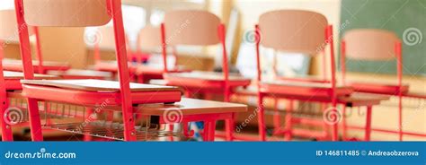 Empty Classroom With Dimmed And Rustic Lighting For A Dramatic