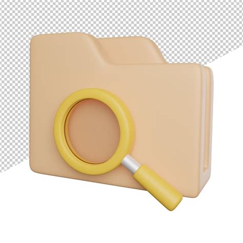 Premium Psd Search Folder File Side View 3d Rendering Icon