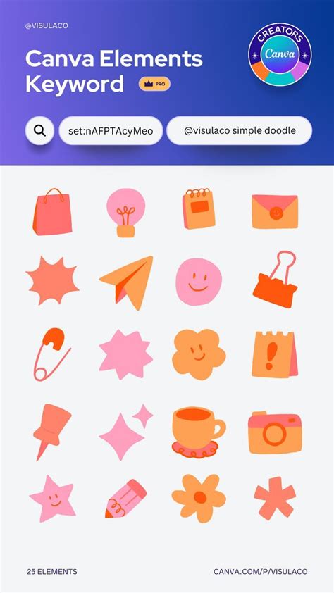 Canva Elements Cute Simple Doodle Elements Setnafptacymeo Simple
