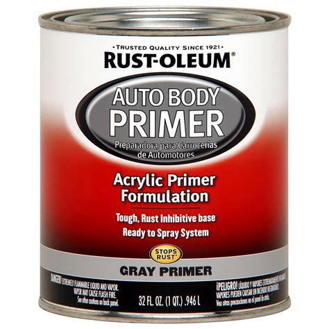Rust Oleum Automotive Spray Paint Enamel Quart Gray Primer Walmart Com