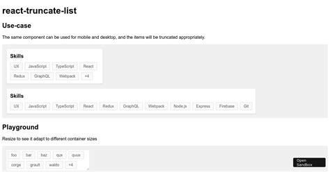 React Truncate List Demo Forked Codesandbox