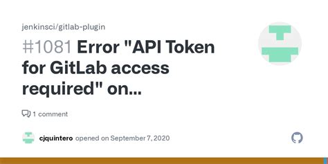 Error Api Token For Gitlab Access Required On Configuration Ui But Connection Successful