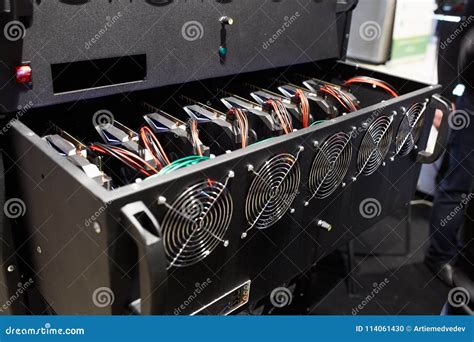 Crypto Currency Ethereum Mining Equipment Rig Lots Of Gpu Cards On Mainboard Graphics