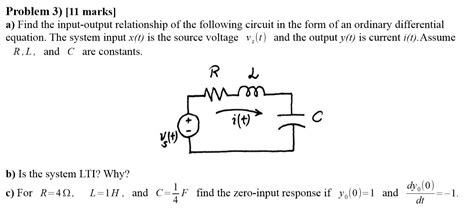 Solved Problem 3 11 Marks A Find The Input Output