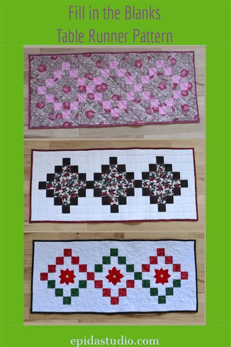 Quilted Table Runner Pattern Customize With Your Own Designs