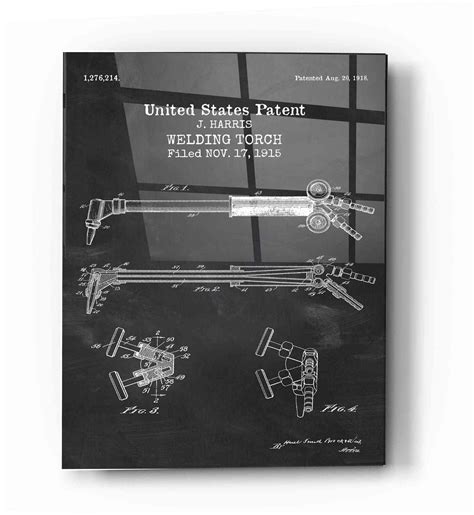 17 Stories Welding Torch Blueprint Patent Chalkboard Graphic Art On