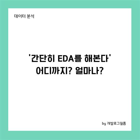데이터분석 간단히 Eda를 해본다 라고 한다면 어디까지 얼마나