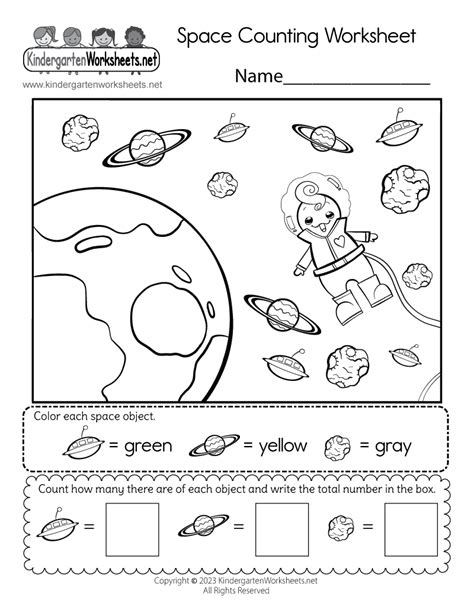 Free Printable Kindergarten Counting Worksheet