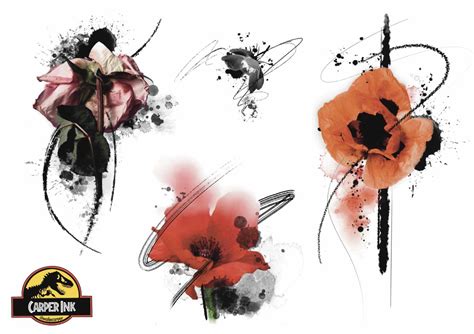 Flash Poppy Flower Tattoos By Malin Carper Like Ink