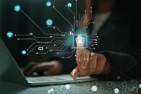 Premium Photo Businesswoman Using Laptop Protecting Financial Data