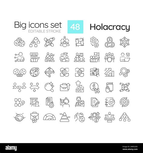 Holacracy Structure Linear Icons Set Stock Vector Image And Art Alamy