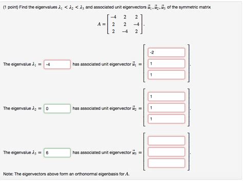 Solved 1 Point Find The Eigenvalues
