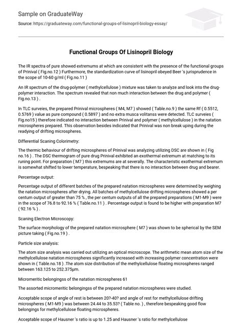 ⇉functional Groups Of Lisinopril Biology Essay Example Graduateway