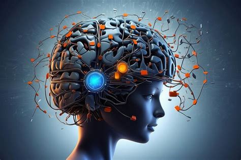 Premium Photo Concept Of Thinkingbackground With Brain CPU Mind Series Technology Symbols