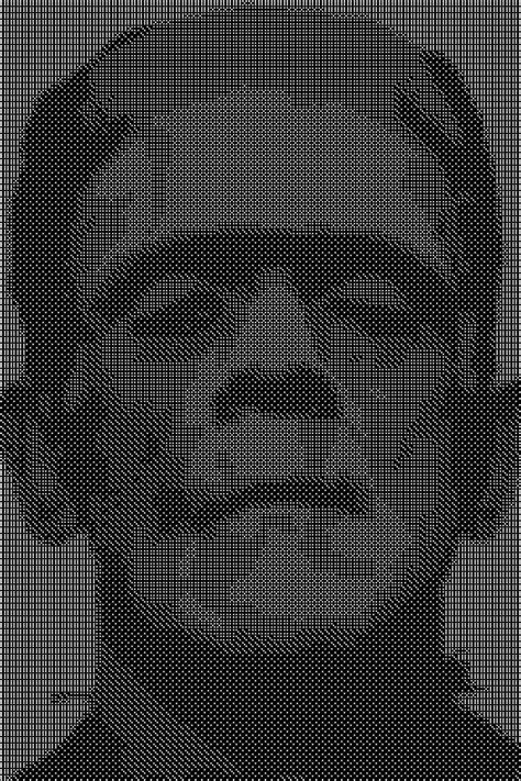 Frankenstein Dice Art Mosaic Handcrafted Portrait With 10000 Dice
