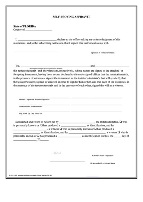Self Affidavit Template