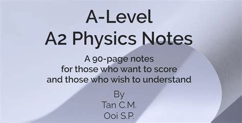 A Level A2 Physics Notes A Level A2 Physics Notes