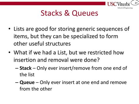 Csci 104 List Adt And Array Based Implementations Queues And Stacks Ppt Download