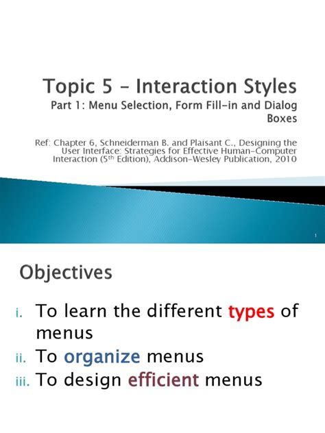 5 interactionstyles1 menu selection form fill in and dialog boxes pdf menu computing menu