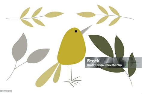 귀여운 엽서 로고 어린이 방의 디자인 초대장 인사말 카드 명함을 위해 흰색 배경에 고립 된 벡터 귀여운 만화 새와 Ieaves 0명에 대한 스톡 벡터 아트 및 기타 이미지