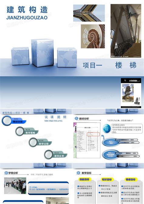 教学能力比赛建筑构造 楼梯 教学实施报告PPT模板下载 编号lmnggrnp 熊猫办公