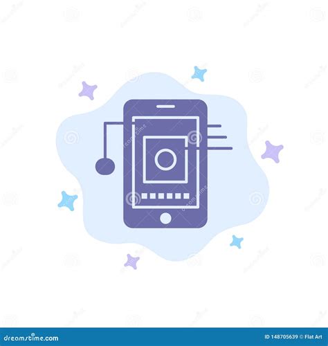Mobile Cell Hardware Network Blue Icon On Abstract Cloud Background