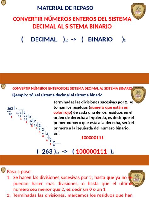 Convertir De Decimal A Binario Pdf