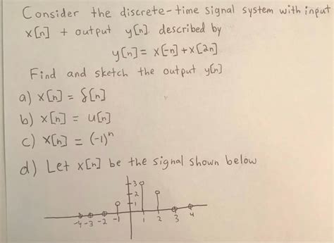 Solved Consider The Discrete Time Signal System With Input