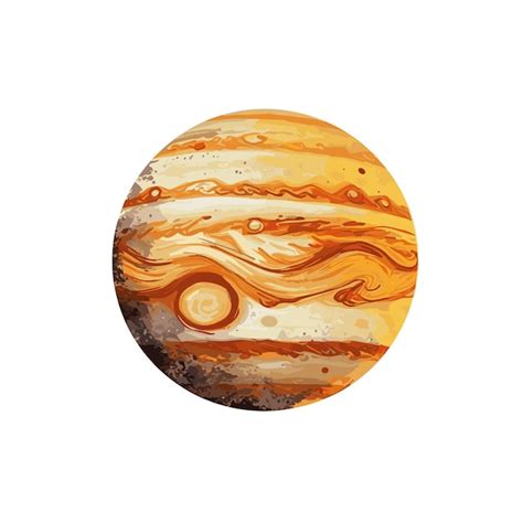 Premium Ai Image Jupiter Solar System Fantasy Graphical Style On White Background Watercolor