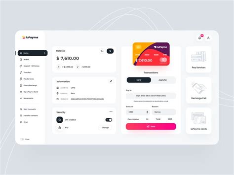 wallet iupayme desktop 💳 dashboard design ui design inspiration software ui design