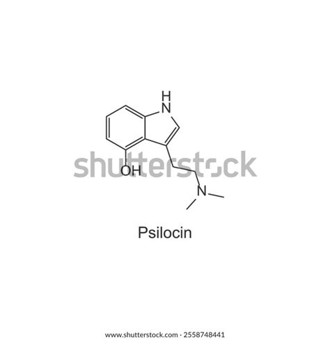 Psilocin Skeletal Structure Diagrampsychedelic Compound Molecule Stock Vector Royalty Free