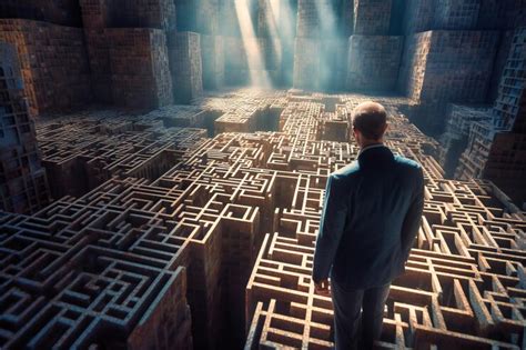 Premium Ai Image Businessman Skillfully Navigating Through A Maze Of