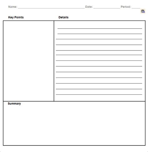 Cornell Notes Template Word Document Cornell Notes Template Word Document