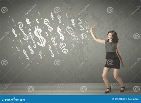 Young Business People With Hand Drawn Dollar Signs Stock Image Image
