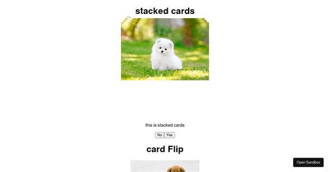 React Stack Cards Examples Codesandbox